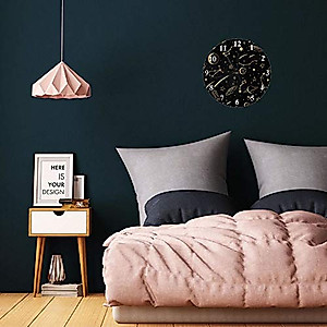 HGOD DESIGNS Space Round Wall Clock,Cosmic Objects On A Dark Background Round Wall Clock Home & Garden Wall Decorative for Bedroom Office School Art(10")