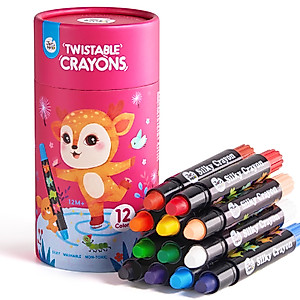 Jar Melo Jumbo Crayons for Toddlers, 12 Colors Twistable Crayons Non Toxic Washable Crayons, Easy to Hold Silky Large Crayons, Safe for Babies and Children, Gift for Boys and Girls Back to School