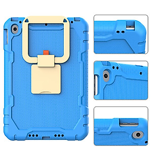 BMOUO iPad 8th/7th Generation Case for Kids,Built-in Screen Protector,Shockproof Case for New iPad 10.2” 2021/2020/2019 (8th Gen/7th Gen),Blue