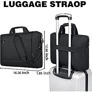 Laptop Bag 15.6 inch, Briefcase, Upgraded Durable Business Briefcase Gifts for Men Women, Waterproof Material Laptop Carry Case Classic Slim Mens Briefcase Messenger Bag for Notebook MacBook, Black