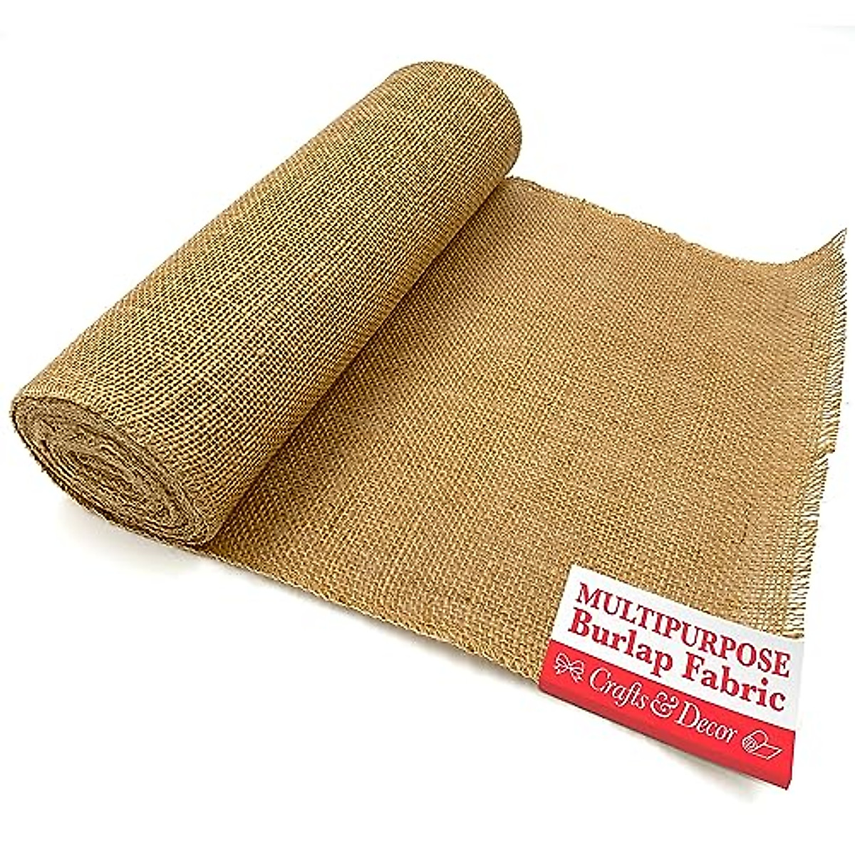 Natural Burlap Table Runners – 12 Inch x 30 Foot Burlap Roll for Dining Room Table, Mantel and Outdoors – Rustic Farmhouse Jute Table Runner Décor for Parties, Weddings, and Holidays