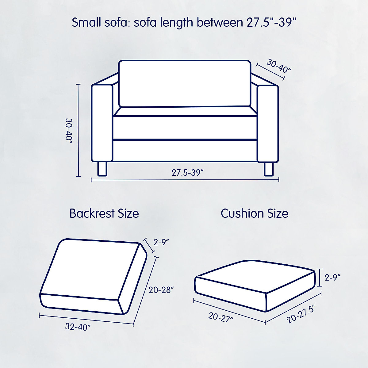 SUBRTEX 3 Pieces Stretch Sofa Slipcover Sets Couch Cover Sets Backrest Cushion Covers Furniture Protector Collection Set for Oversize Sofa Loveseat Chair Slip Covers(Small, Gray)
