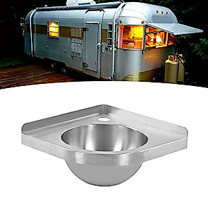 Hand Wash Basin Sink, Corner Triangle Basin Sink Brushed Finish Kitchen Bathroom Hand Wash Basin Sink for Boat Carava