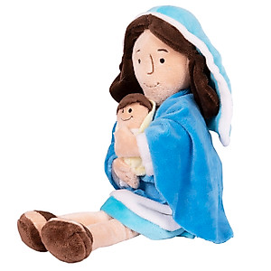 Kangaroo - Mother Mary Holding Baby Jesus Plush Stuffed Toy | Christians Religious Toys Savior Plush Religious Figure | Christmas, Kids' Bedrooms, Churches, Decoration 13 Inch