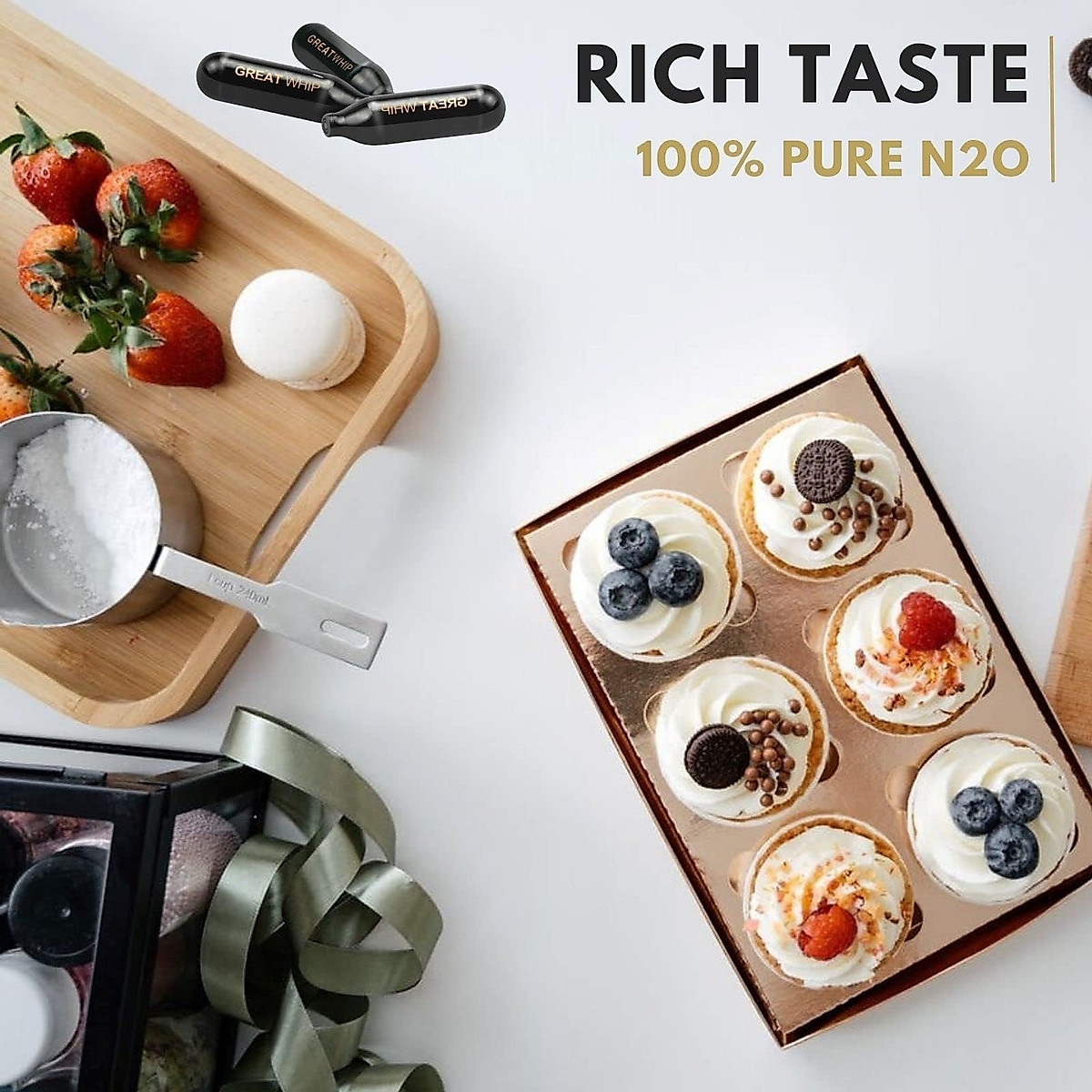 GreatWhip Professional Whipped Cream Charger 600 Count / 1 Box Nitrous Oxide Cartridges Highest Purity Whip Cream Tank