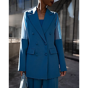 The Drop Women's Blue Sapphire Double Breasted Blazer by @signedblake, S