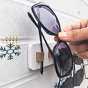 FINDAMAZE Sunglasses Organizer Wall Mounted Wood Sunglass Holder for Home Glasses Holder/Sunglasses Rack ,Home Decor (White-1pcs-long)