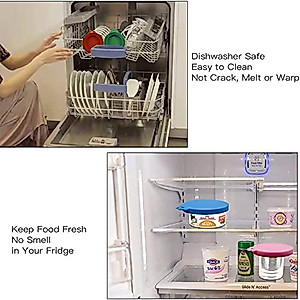 2 Pcs Can Covers Silicone Pet Food Can Lid Covers for All Standard Size Dog and Cat Can Tops, Multicolor