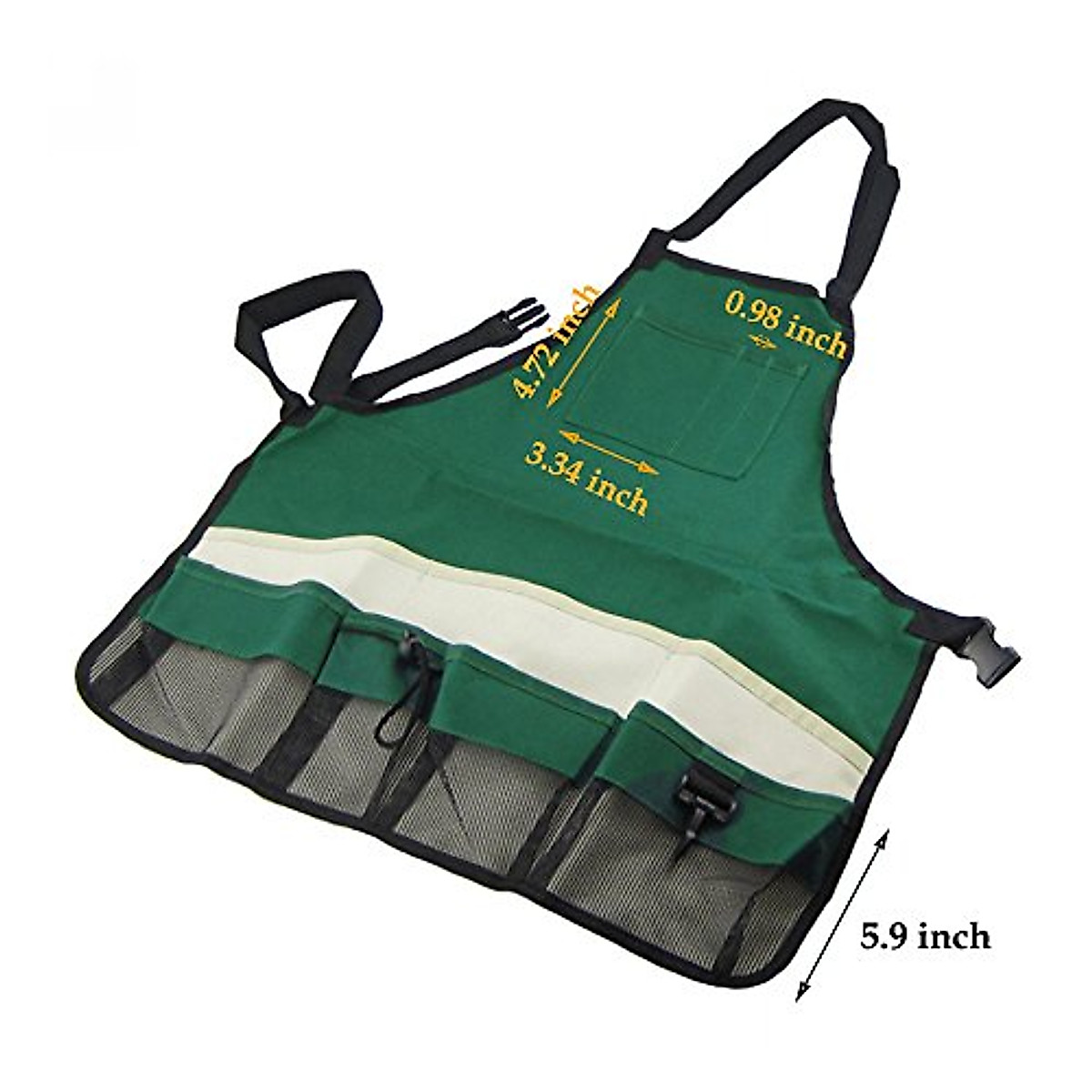 SYOOY Garden Apron with Pockets, Adjustable Neck and Waist Straps for Gardening Carpentry Lawn Care Women Men Workers