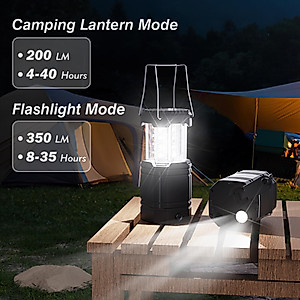 3000 Large Capacity Hand Crank Solar Camping Lantern, Portable Ultra Bright LED Torch, 23-26 Hours Running Time, USB Charger, Electronic Lantern for Outdoor
