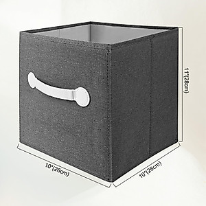 Vexqhovgalo Storage Bins Collapsible Basket - Foldable Fabric Organizing Cubes with Handles For Shelves Utility Room Bedroom Closet And Toys Large Sturdy Organizers 2 Pack (Grey)