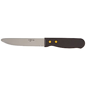Winco - Round End Steak Knife with Plastic Handle (12 Pieces)