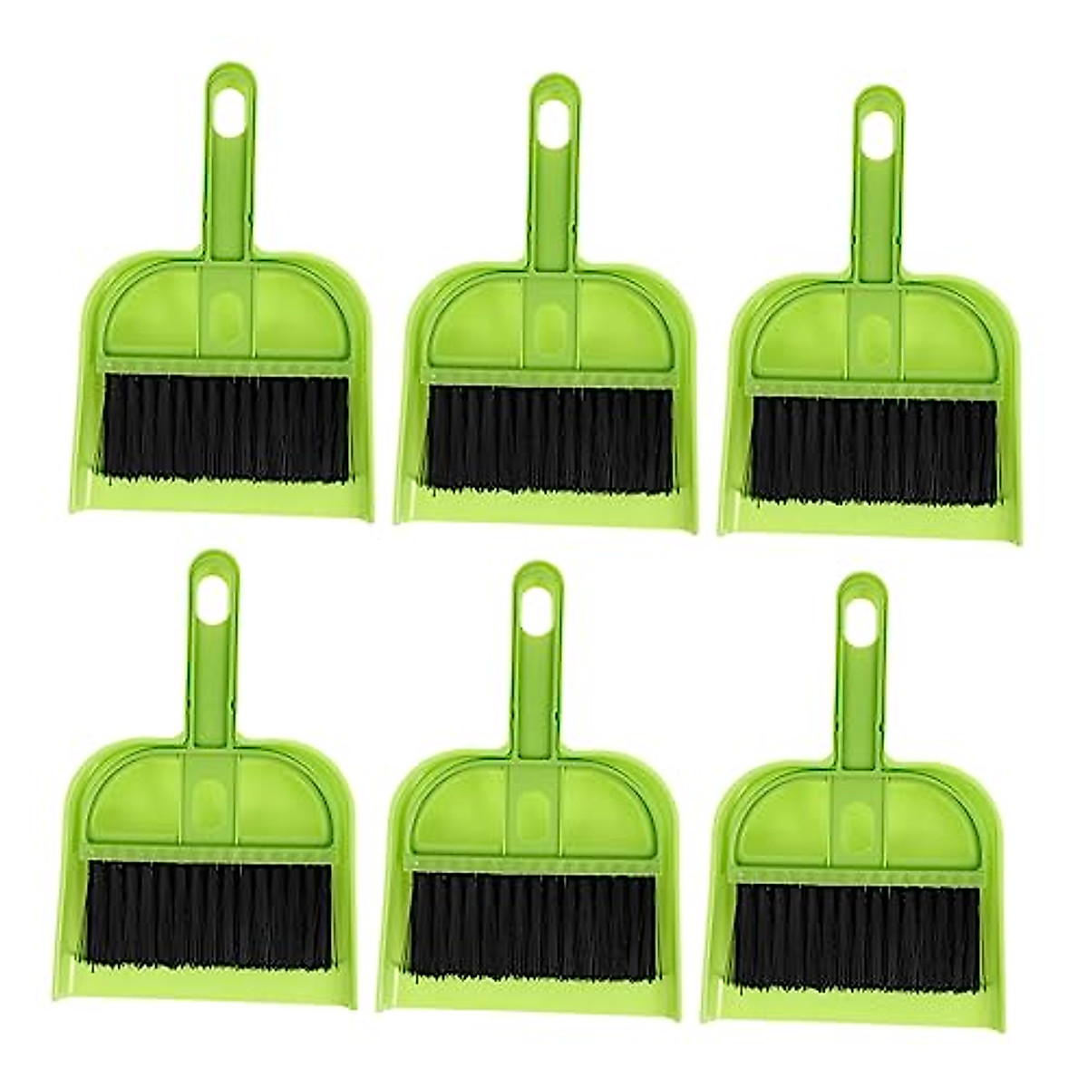 NULYLU 6 Sets Broom Dustpan Set Tiny Cleaning Broom Whisk Broom for Car Mini Hand Broom Small Broom Brush Desktop Cleaning Supplies Desk Mini Broom Brush Screen Cleaning Kit Pet Plastic