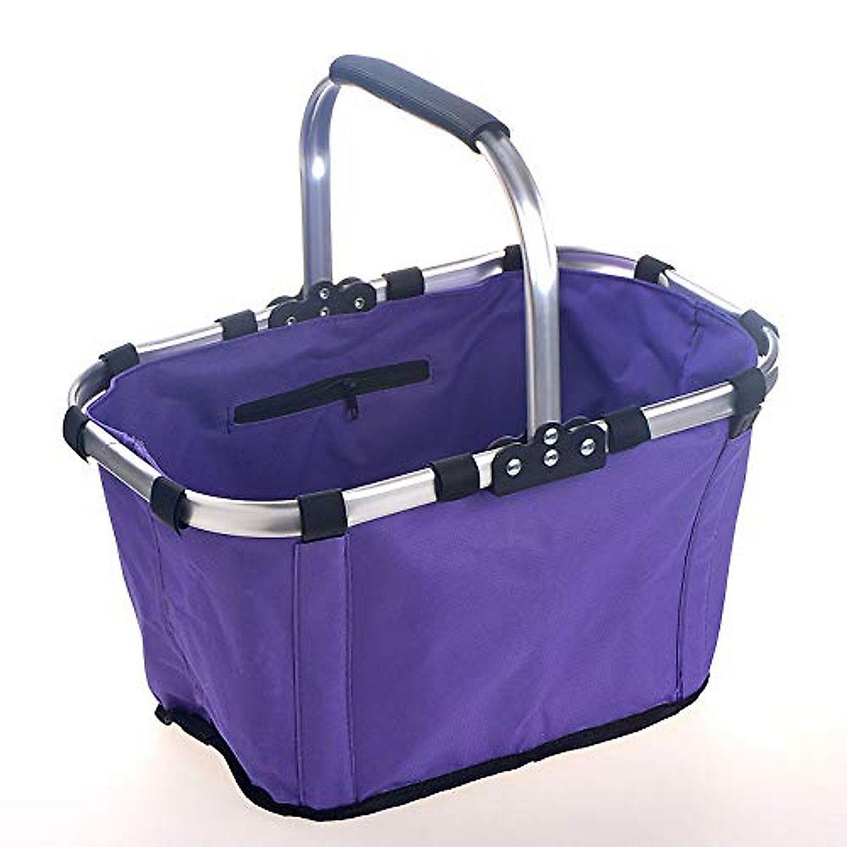ZLZL Insulated Folding Shopping Basket Insulation Basket Picnic Basket Portable Basket Environmental Picnic Basket Fast Food Basketce Box Healthy Hamper,Purple