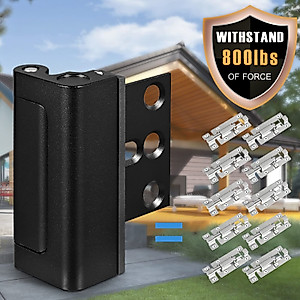 Steinwhale 3Pack Home Security Door Reinforcement Lock, Childproof Safety Door Lock Latch Inside Stopper, Add High Security to Prevent Home Unauthorized Entry, Aluminum Construction Finish Black