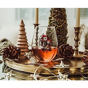 Disney The Nightmare Before Christmas Jack and Sally Stemless Wine Glass Tumbler | Holds 34 Ounces