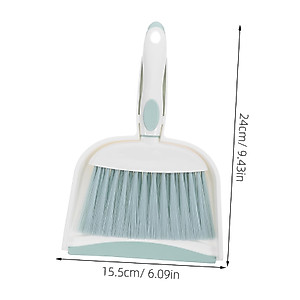 IMIKEYA Set Mini Broom Dustpan Brooms Hand Broom Keyboard Broom Brush Small Broom and Dustpan Mini Cleaning Broom Mini Dust Pan and Brush Camping Cleaning Supplies Wisk Broom Plastic Green