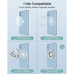 Weetla Magnetic Phone Ring for MagSafe, Magnetic Phone Grip, Phone Ring Holder Stand, Adjustable Kickstand for iPhone 14/13/12(Plus,Mini,Pro, Pro Max), Smartphone Accessories