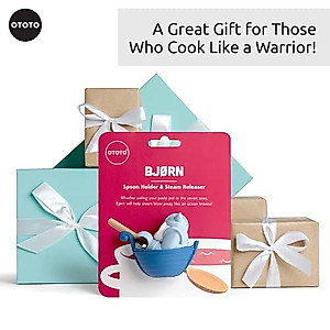 NEW!!! Bjorn Viking Spoon Holder by OTOTO - Spoon Rest For Stove Top, Kitchen Utensil Holder, Silicone Spoon Rest - Small Kitchen Gadgets, Fun Kitchen Gadgets