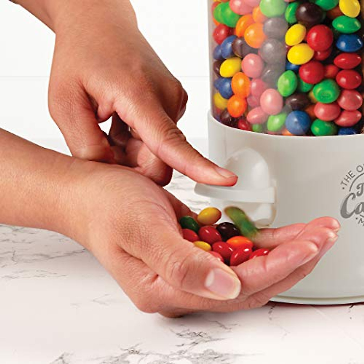 Handy Gourmet Original Triple Candy Machine-Fun Candy & Nut Dispenser-New & Improved (Pearl White), Standard