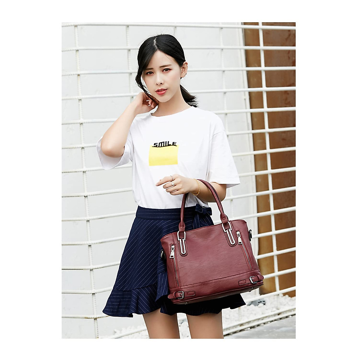 Women's Handbag Tote Bag Large Capacity Women's Shoulder Bag Crossbody Bag (Brown)