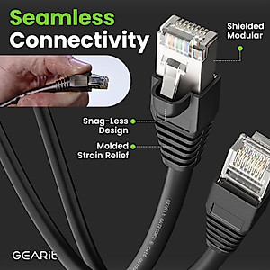 GearIT Cat6 Outdoor Ethernet Cable (200ft) 23AWG Pure Copper, FTP, LLDPE, Waterproof, Direct Burial, In-Ground, UV Resistant, POE, Network, LAN, Internet, Cat 6, Cat6 Cable - 200 Feet