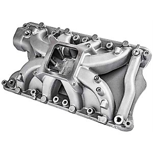 JEGS Intake Manifold for 1969-1996 Small Block Ford 351 Windsor - Hi-Rise, Single Plane, Open Plenum - Square Bore 4150/4160 Flange - 5.68” Carb Pad Height - 3500-8000 RPM