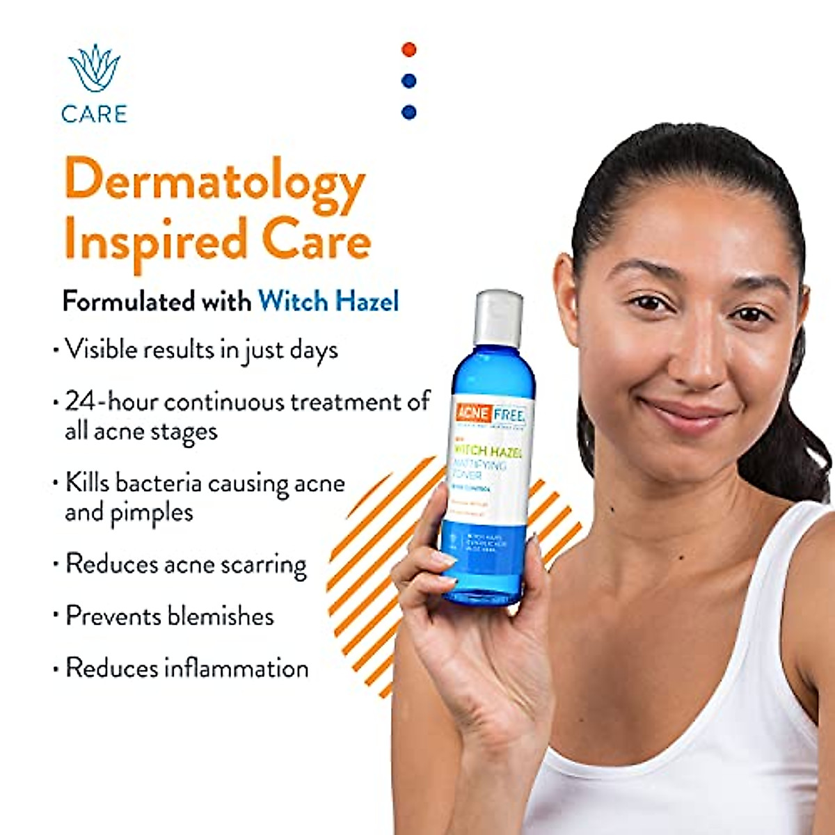 AcneFree Witch Hazel Mattifying Toner with Glycolic Acid, 8 Ounce - Pack of 2