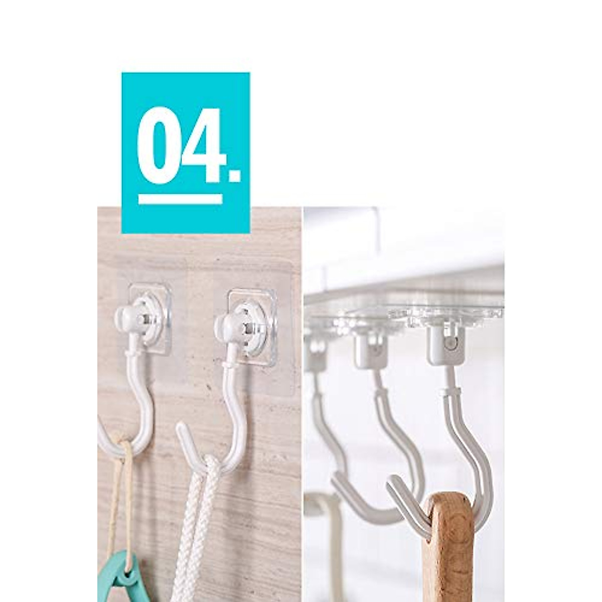 Stick Hook Kitchen Seamless Stick Hook Bathroom Multifunctional Hook Super Load-Bearing Hook (Two)