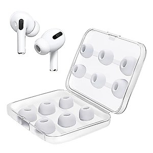 6 Pairs Replacement Ear Tips for AirPods Pro and AirPods Pro 2nd Generation with Noise Reduction Hole, Silicone Earbuds Tips for AirPods Pro with Portable Storage Box (Sizes, S/M/L, White)