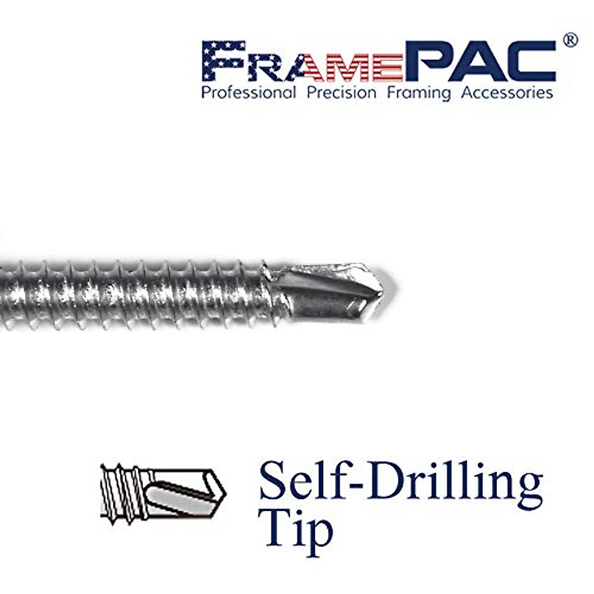FramePac #10 x 1.5 Sheet Metal Screws 410 Martensitic Stainless Steel Self-Drilling Pan Head Phillips Drive Screw(Pack of 18 - M4.8 x 38mm)