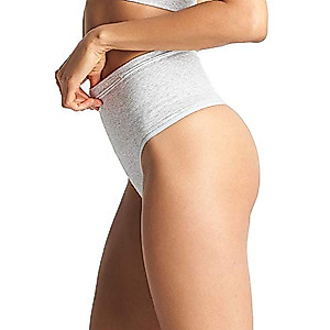Yummie womens Cotton Seamless Shapewear Thong Panties, Heather Grey, Medium-Large US