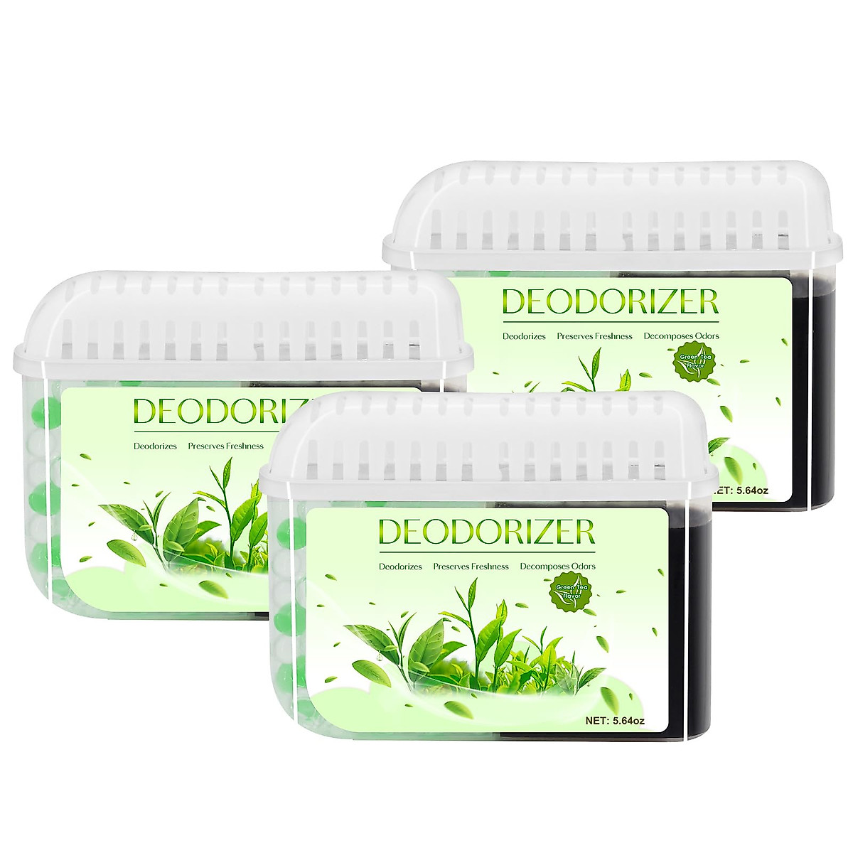 Refrigerator Deodorizer Can Be Used for over 2 Months More Effective Fridge Deodorizer than Baking Soda Bamboo Charcoal Suitable for Refrigerators Shoe Cabinets (Green tea flavor)