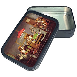 Stash Tins - Dogs Playing Poker Storage Container 4.37" L x 3.5" W x 1" H