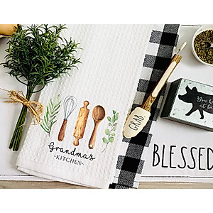 Personalized Kitchen Utensils Custom Kitchen Towel, Baker Waffle Weave Tea Towel, Housewarming Gift, Wedding Gift