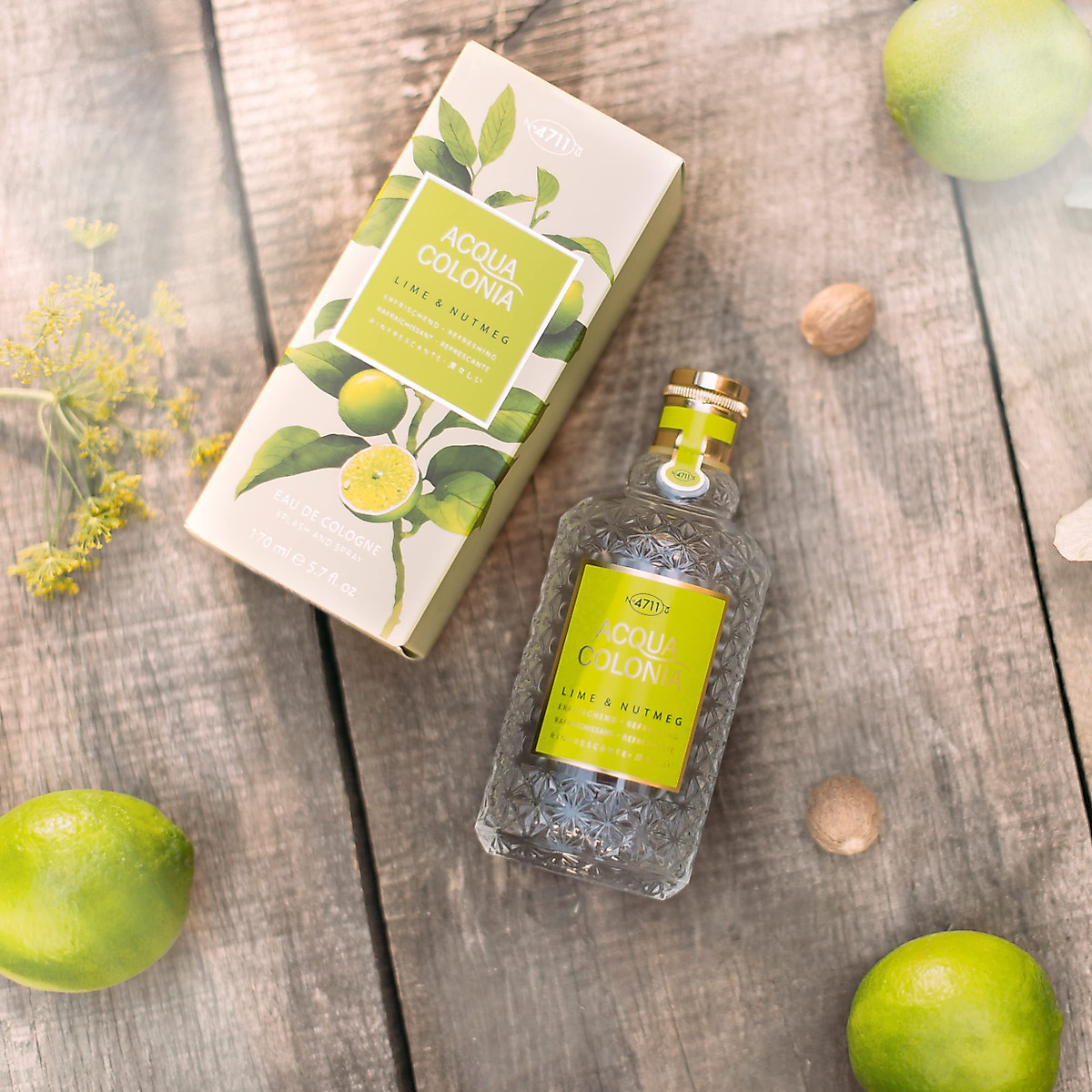 mainspring america inc dba direct cosmetics 4711 Acqua Colonia Lime and Nutmeg by Muelhens for Unisex - 5.7 oz EDC Spray