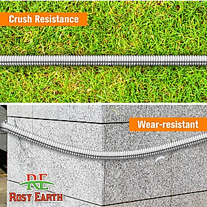 Rosy Earth 100 FT Garden Hose Expandable - 304 Stainless Steel Water Hose 100 FT - Heavy Duty Flexible Kink Free Hose, no Bite