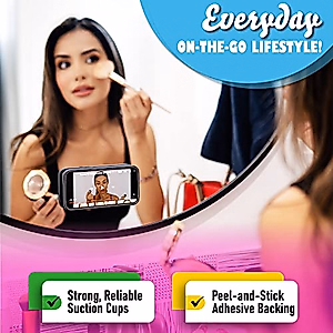 || OCTOBUDDY || Silicone Suction Phone Case Adhesive Mount || (iPhone and Android Cellphone case Compatible, Hands-Free Mobile Accessory Holder for Selfies and Videos) Fidget Toy (Chalk Pink)