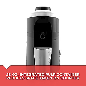 BLACK+DECKER 400-Watt Fruit and Vegetable Juice Extractor, Black, JE2200B, 12.2" x 6.6"