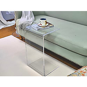 TPZLRN FBA Acrylic Coffee Table, Small Clear Safe Rounded-Edge Coffee Table for Livingroom, Easy to Clean Anti-Scratch Home Decor Supplies(1PCS)