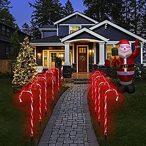 Christmas Candy Cane Lights,Solar Lamp Garden Light， Christmas Decor Lawn Candy Cane Lights， Solar Powered Garden Lights， Home Led for Outdoor Garden Lighting