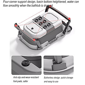 ZAJSSS Foldable Dog pet Bathtub,Portable Bathtub for Puppy,Dog tub with Thermometer,26.3x16.5x8.3inch,for Puppy Small Dogs Cats, Pink