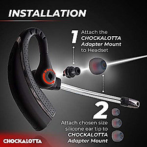 CHOCKALOTTA in-Ear Tip Adapter Mount Compatible with Plantronics Poly CS530 / SAVI W730 / SAVI W430 Series Headsets (1-Pack Adapter + 3 Piece S/M/L Ear Tips)