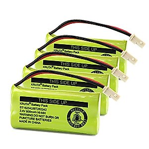 Kruta BT166342 BT266342 Battery 2.4V 800mah Replacement Battery Pack Compatible with for BT183342 BT283342 BT162342 BT262342 VTech CS6114 CS6419 CS6719 at&T EL52300 CL80111 Cordless Phone (Pack 4)
