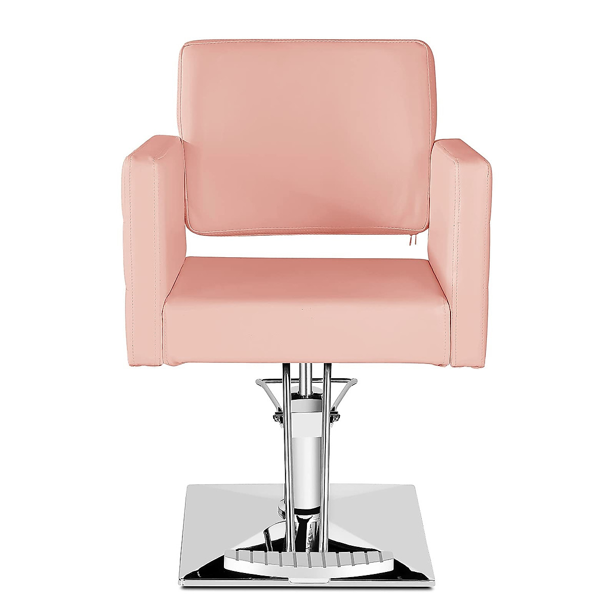 Paddie Hydraulic Salon Chair for Hair Stylist, 360 Degrees Rolling Swivel Barber Chairs All Purpose Beauty Spa Equipment, Max Load Weight 330 Lbs (Pink)