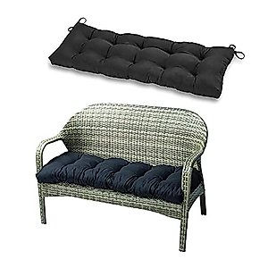 Indoor/Outdoor Bench Cushion, Swing Cushion, 51.2"x19.7", for Lounger Garden Furniture Patio Lounger Bench (Black)