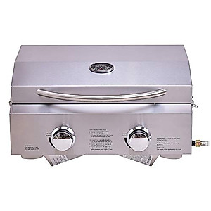 VeenShop Portable Stainless Steel BBQ Table Top Grill for Outdoors 2-Burner Stainless Steel Tabletop Grill is Built for The BBQ-grillers on The go.