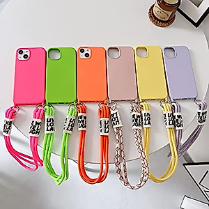 UnnFiko Silicone iPhone Case with Phone Lanyard, Long Crossbody Strap, Universal Lanyard Neck Strap Protective Case Cover (Navy Blue, iPhone 13 Pro)