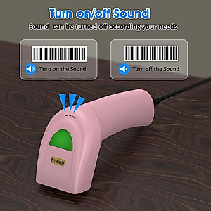 Symcode USB 1D Barcode Scanner, Handheld Wired CCD Laser Barcode Reader Scanner Supports Screen Scan UPC Bar Code Scanner for Warehouse, Library, Supermarket,POS