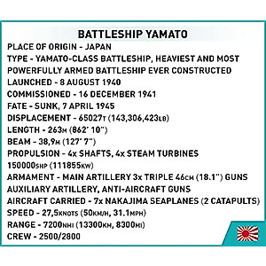 Cobi toys 2684 Pcs Hc WWII /4832/ Battleship Yamato Executive Edition